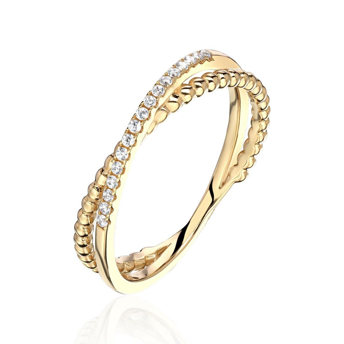 Кольцо, желтое золото, 585 проба, бриллиант