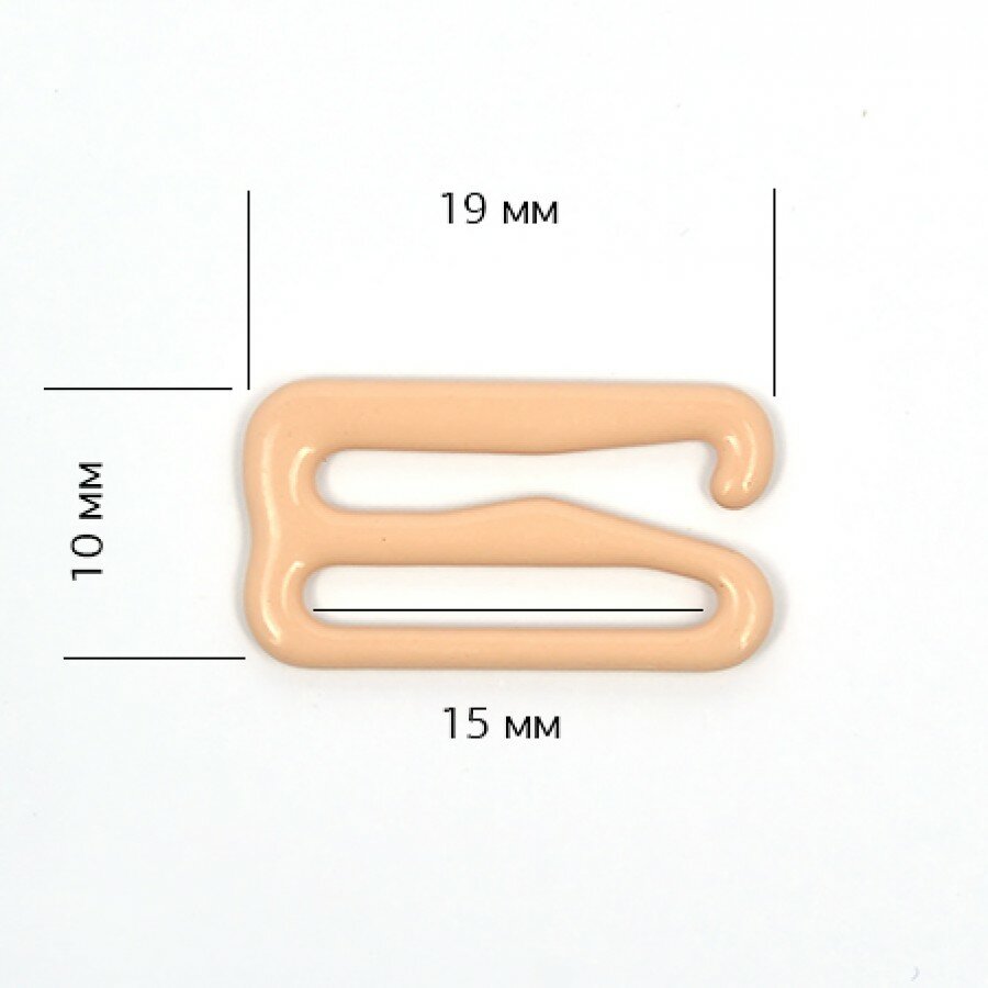 Крючок для бюстгальтера металл TBY-8262 d15мм, цв.03 бежевый, уп.20шт