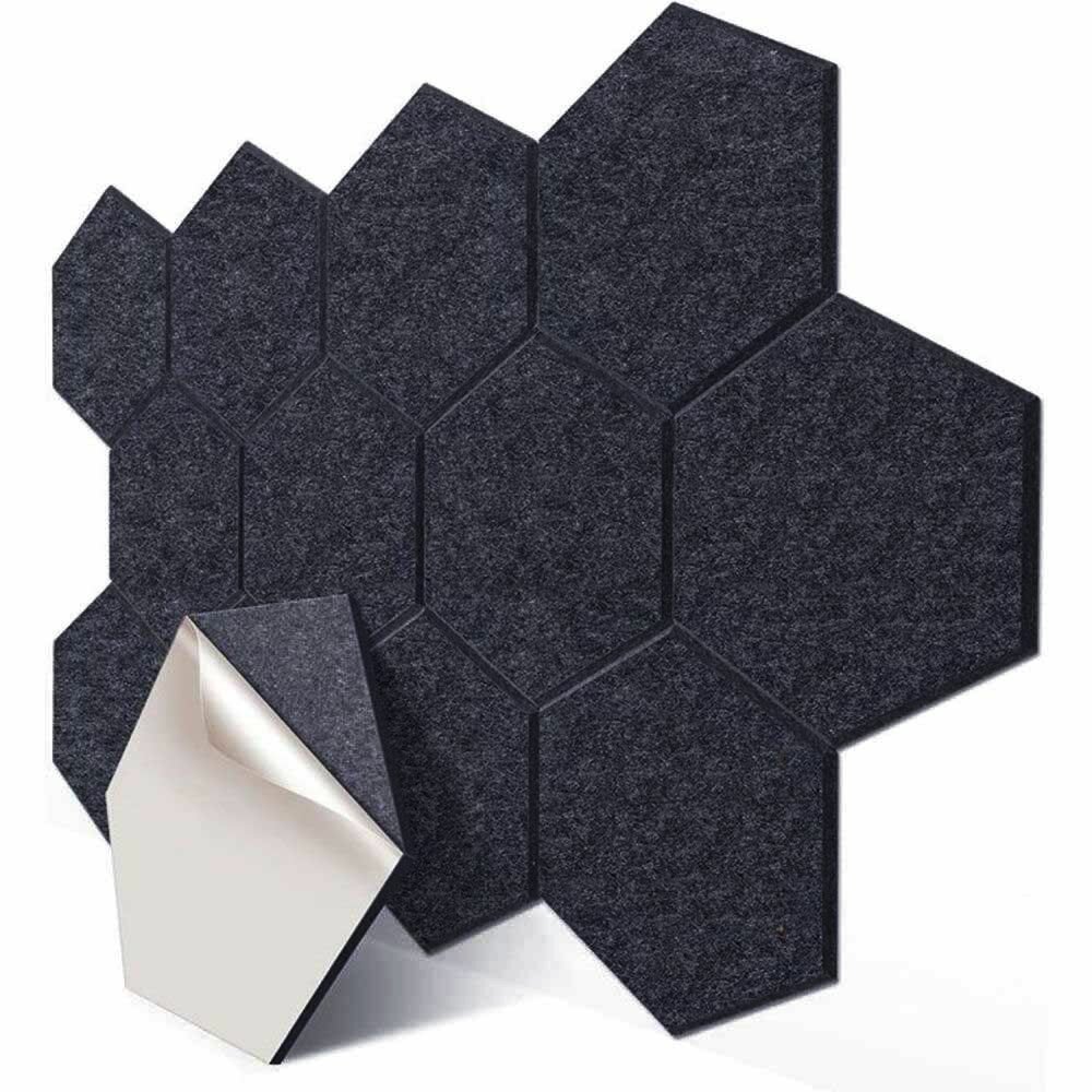 12 шт. Шестиугольный самоклеящийся Звукопоглощающий материал 30X26CM Шумоизоляция для перегородок декоративные панели для стен
