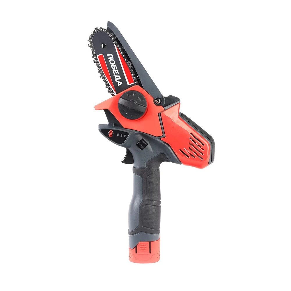 Пила цепная аккумуляторная Победа ПА 150 14,4 В 4" шаг 1/4" паз 1,1 мм 28 звеньев Li-Ion 1,5Ач 1 АКБ и ЗУ (250205150) Победа 250205150