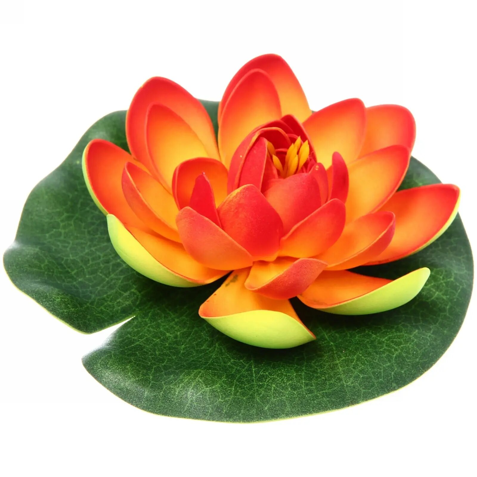 Искусственная водяная лилия «Кувшинка Розитта» d-15см, оранжевая, для пруда