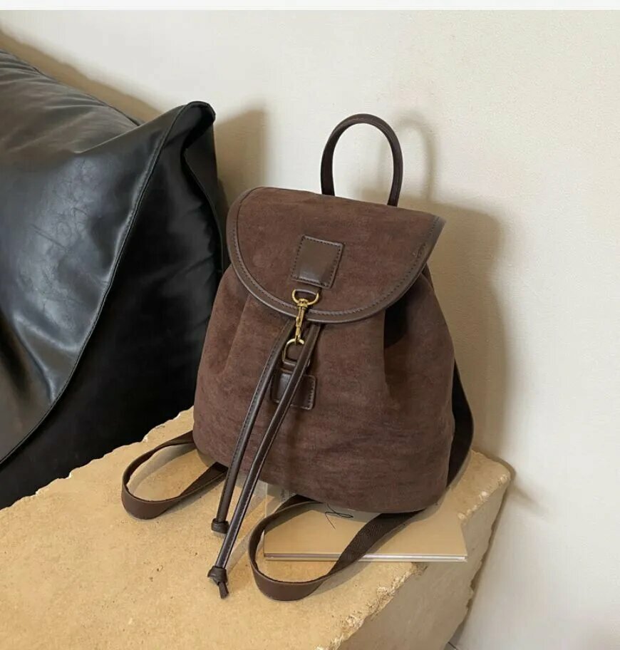 Рюкзак "Backpack", замша искусственная, глубокий коричневый цвет — фото 1