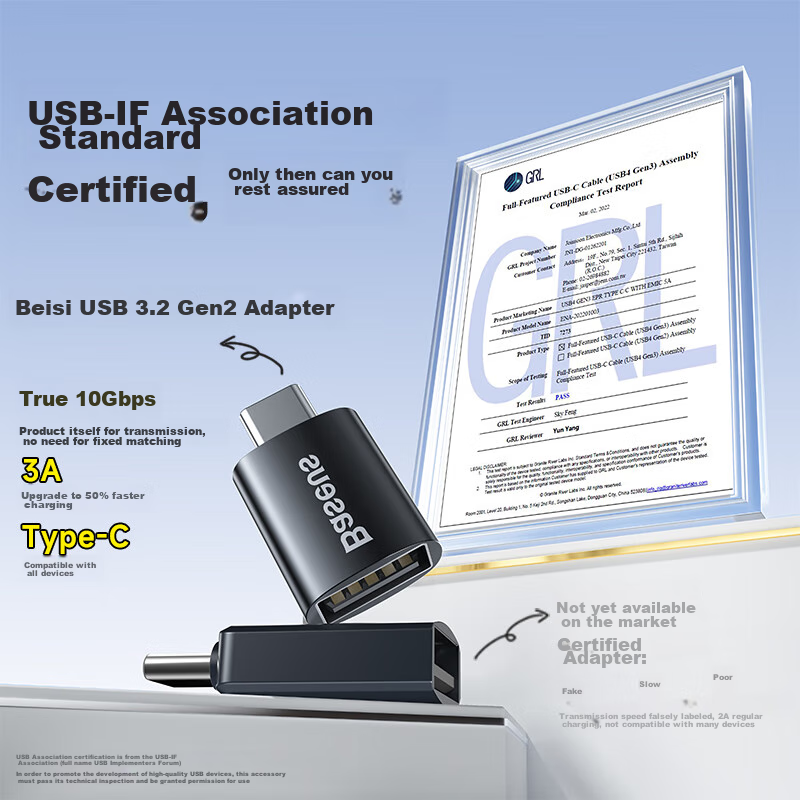 Baseus Type-C Adapter OTG USB to Type C Port, Apple 15 USB Flash Drive High-Speed Data Cable Converter, Car Charging Adapter Suitable for Laptops, Huawei Phones, IPad