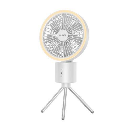 Портативный вентилятор для кемпинга Yesido YF13 Portable Camping Fan 3-in-1, 8000 mAh, 4 скорости, 10 Вт, LED освещение, Белый