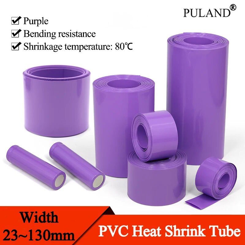 Фиолетовый теплоусадочный рукав ПВХ 23-130 мм Width 130mm Dia 83mm, 10 meters