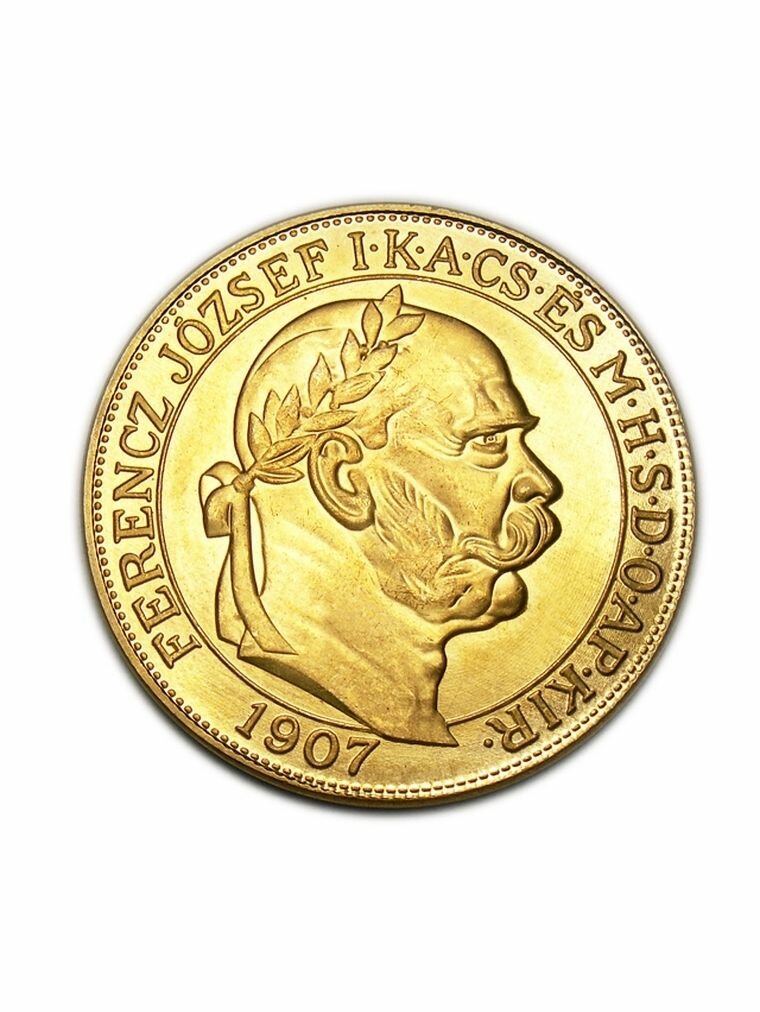 100 крон 1907 золотая монета Венгрии сувенирная копия монеты, нумизматика, деньги для коллекции