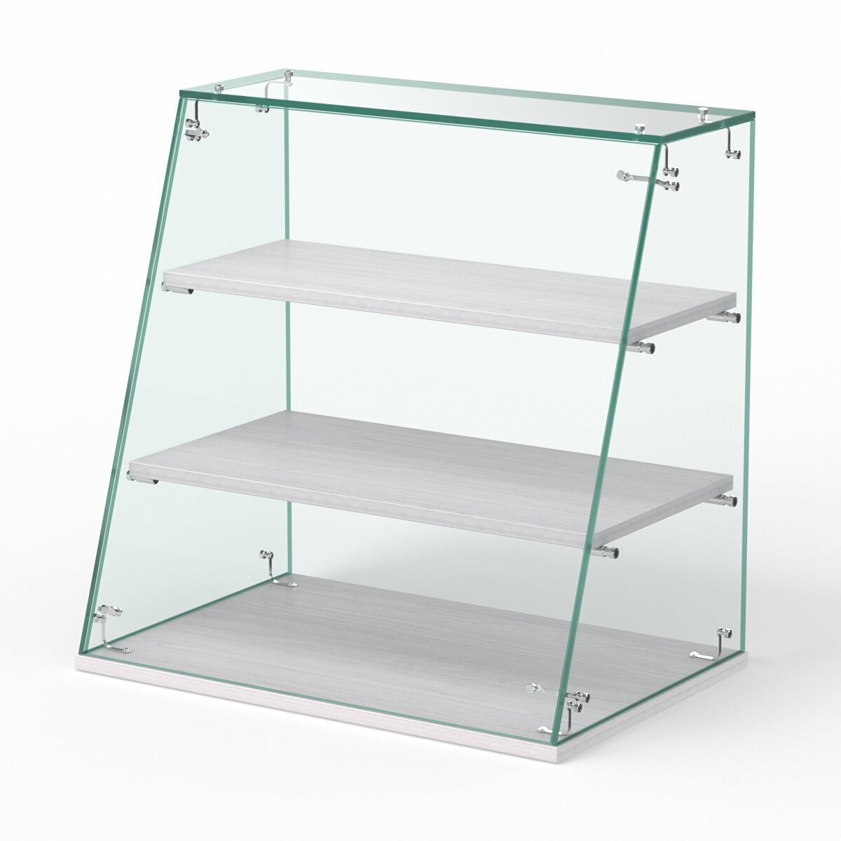 Витрина "сладость" №7КА-О-П для выпечки настольная с прямыми полками без дверок пдсп, Ясень Анкор светлый - U31104