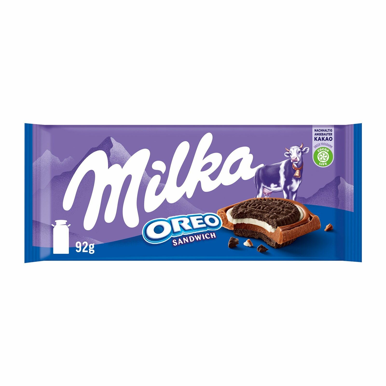Шоколадная плитка Milka & Oreo Sandwich с печеньем Орео, 92 гр. (Швейцария)