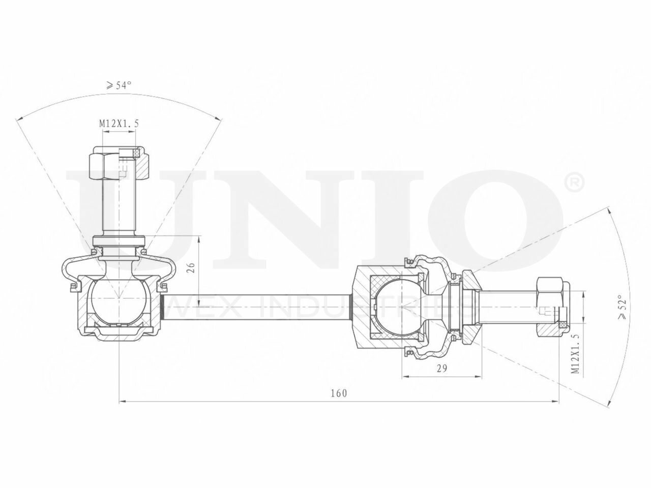 Стойка стабилизатора задняя, для БМВ X5 (E70, F15, F85) 06-, X6 (E71, E72 F16 F86) 08- BMW 08- артикул SSP-50131 производителя UNIO