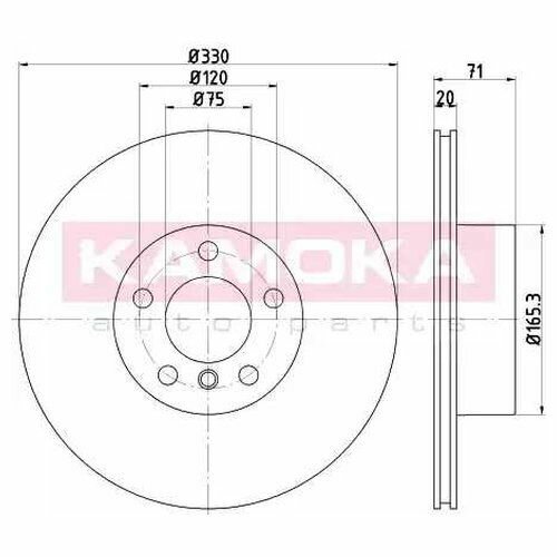 Диск тормозной Kamoka 103220 для BMW X3 F25, X4 F26