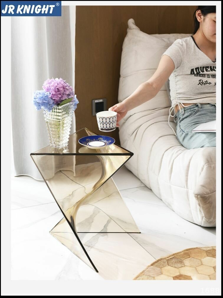 Акриловый журнальный столик, прозрачный приставной столик, 40x40x43 см