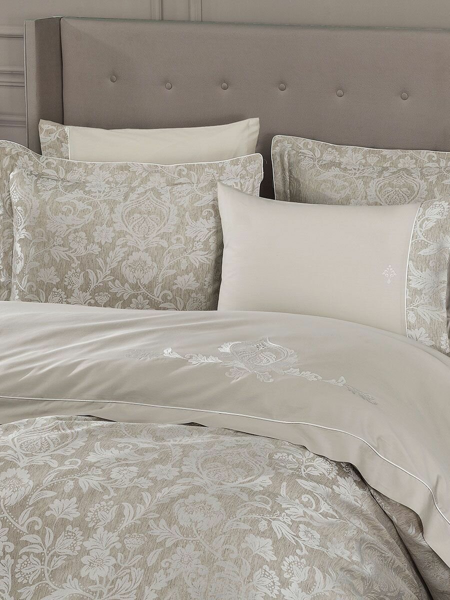 Постельное белье Tivolyo Home FORTUNY бежевый евро