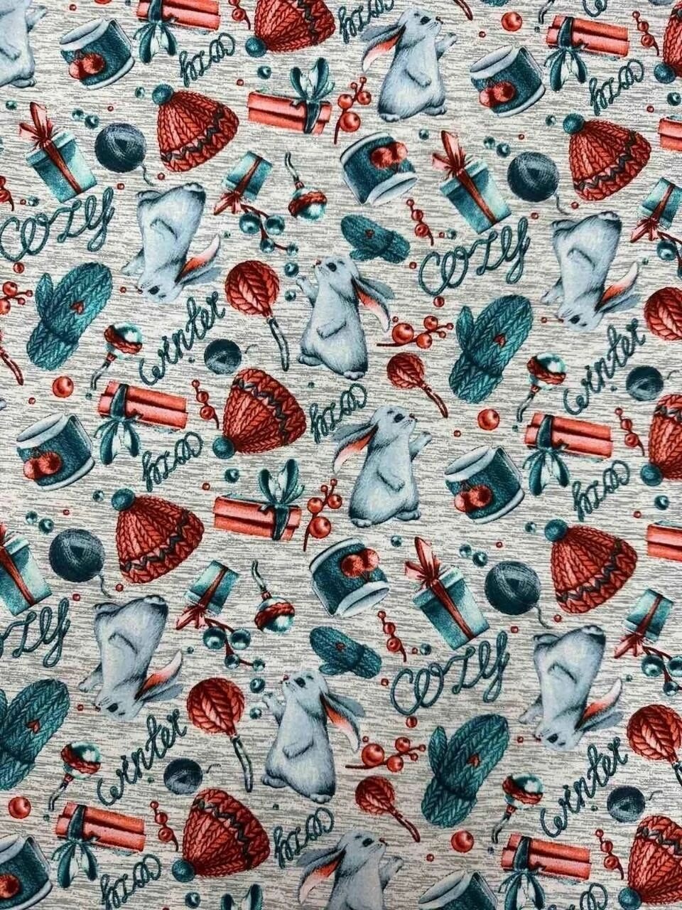 Ткань трикотажная 60см кулирка хлопок для шитья и рукоделия зайчики