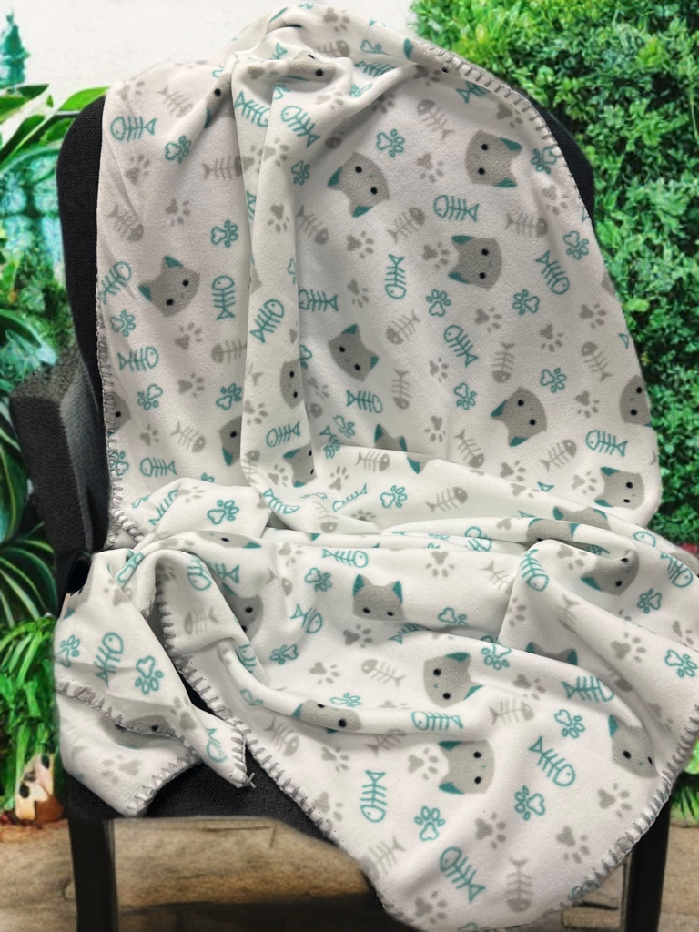 Плед, флис, 110x80 см, плотность 200г/м2, антипилинг, котики