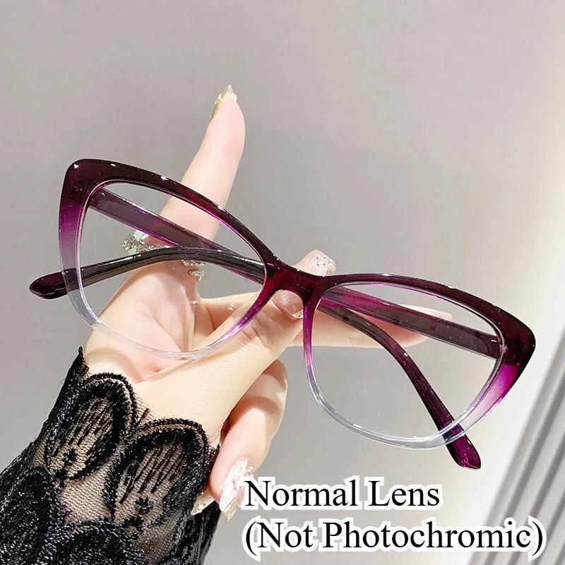 Фотохромные очки Cat Eye пластик Purple(Normal), -2.0