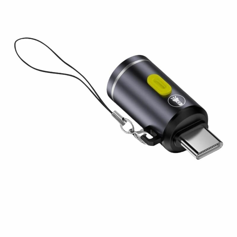 Дизайн без батареек типа C, наружное освещение, портативный фонарик для езды на велосипеде, серый