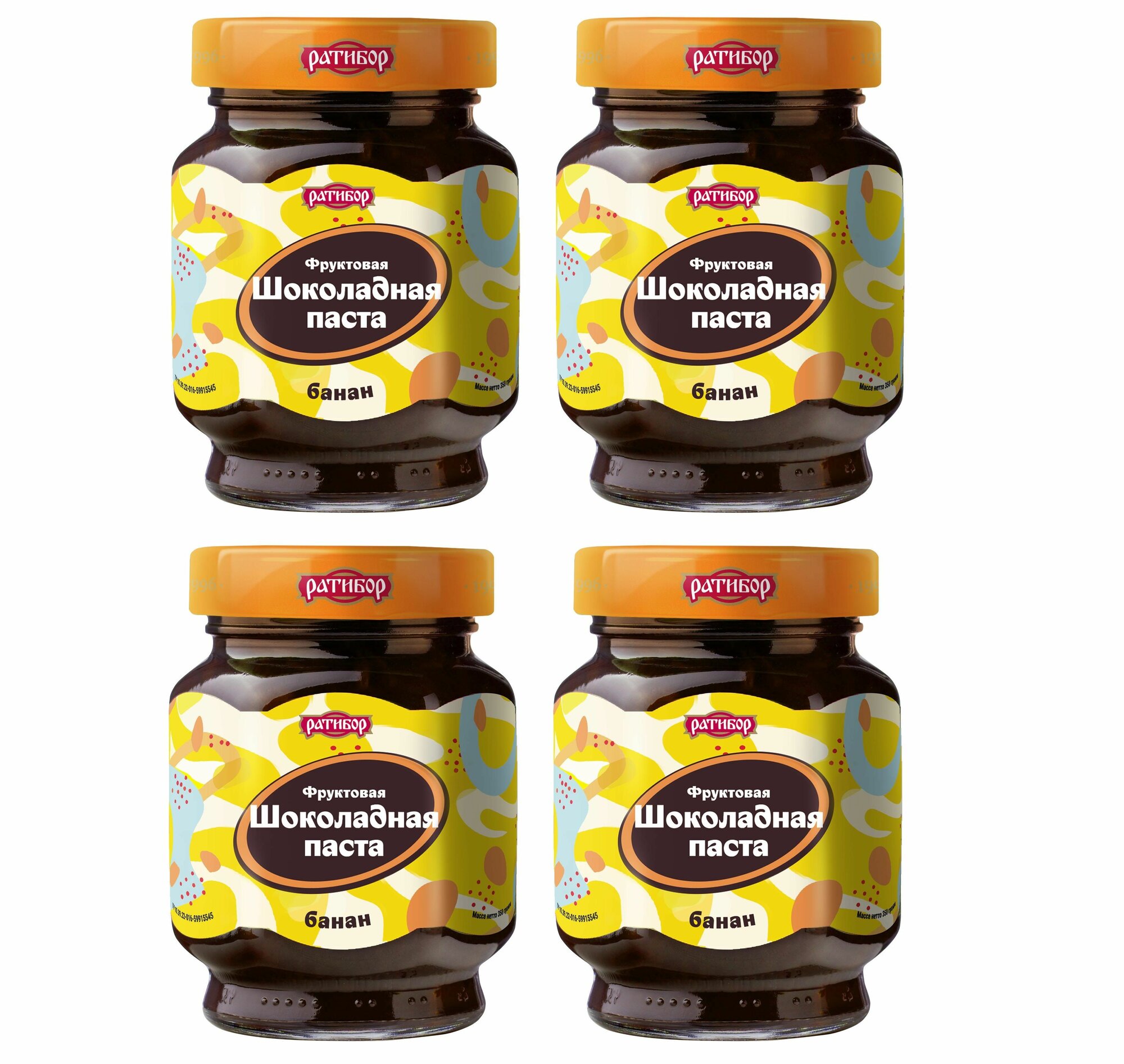Паста шоколадная Фруктовая Банан 350гр (Набор из 4шт)