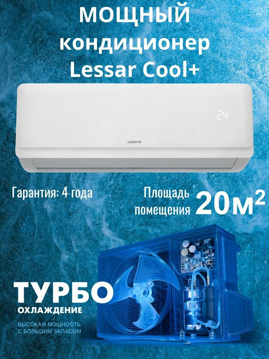 Сплит-система Lessar Cool+ на 20 кв. м, модель LS-H07KFE2/LU-H07KFE2