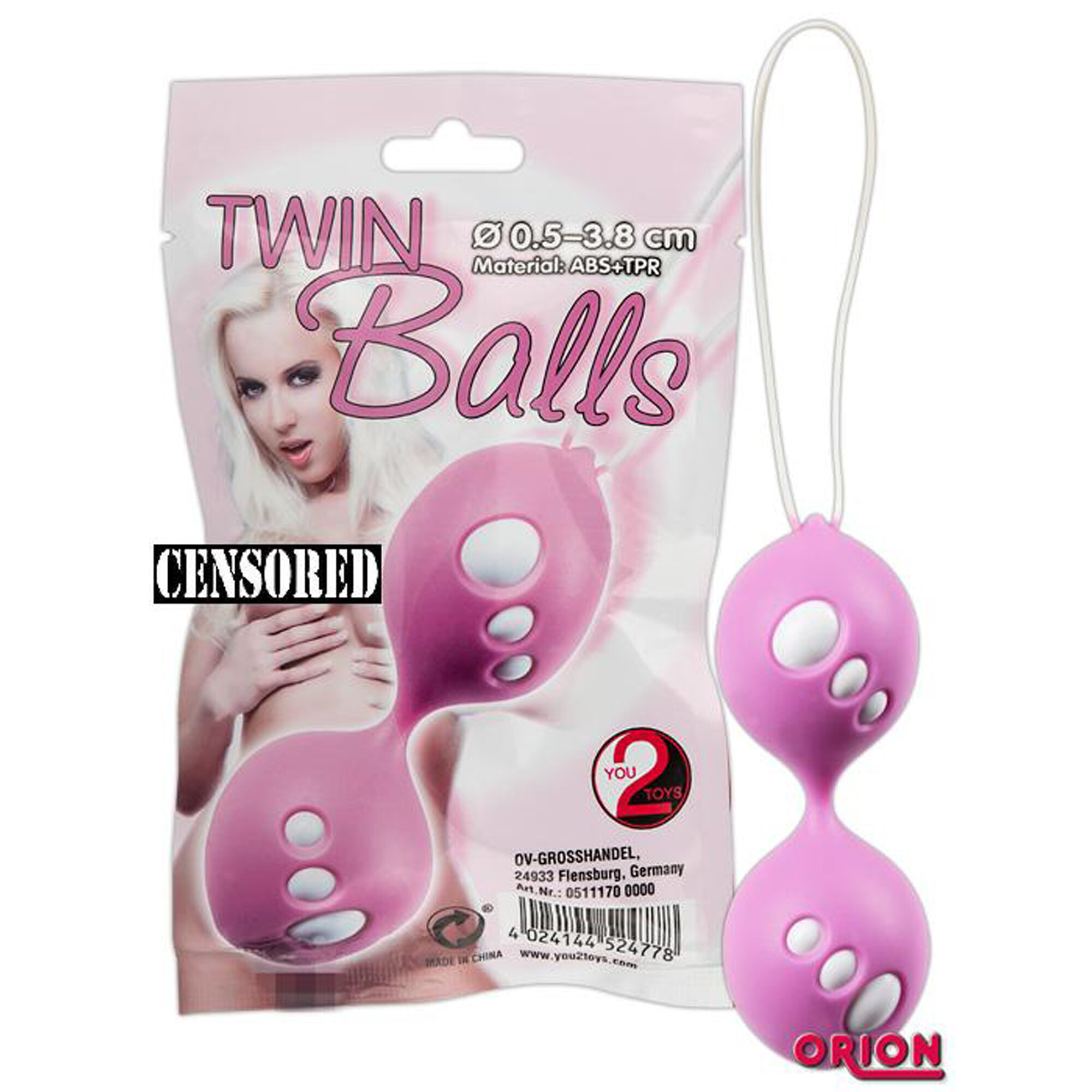 Orion Вагинальные шарики Twin Balls, розовые ( 11, Ø 3.8 см )
