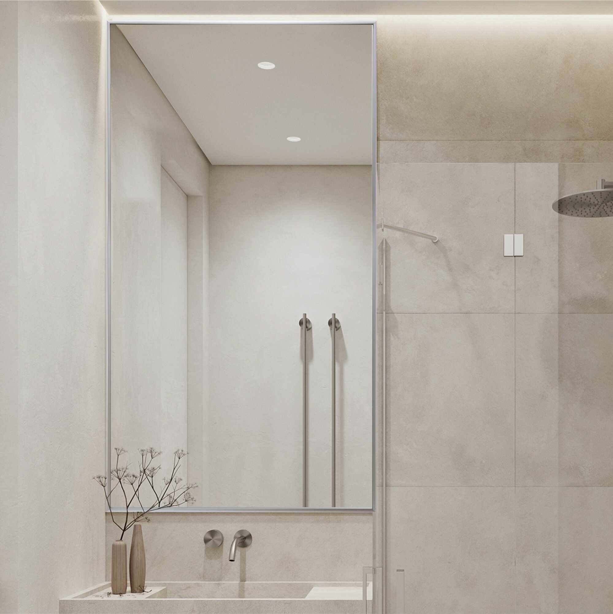 Зеркало интерьерное Финист, серия Aleksiares, 120 х 60 см, настенное, алюминиевая рама