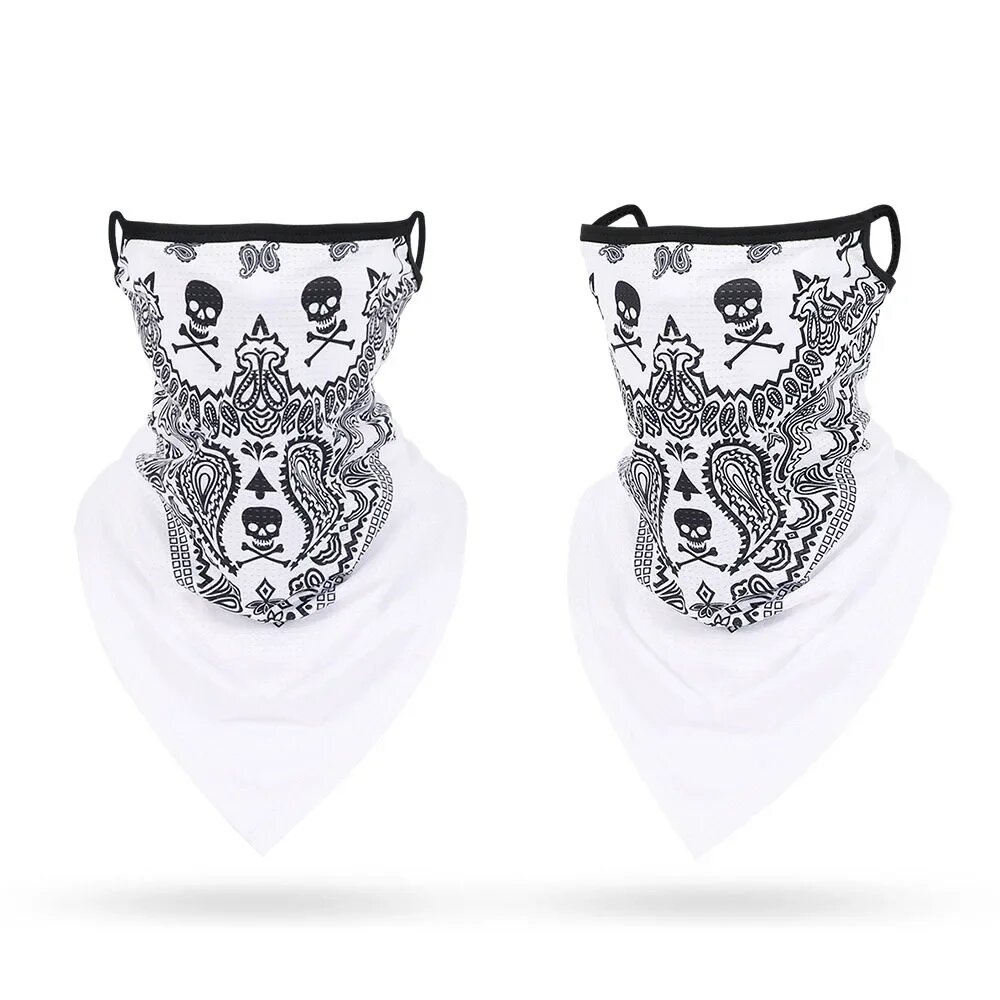 Многофункциональная Бандана с петлями для ушей, черная и белая маска, дышащая, для Серебряный, S02