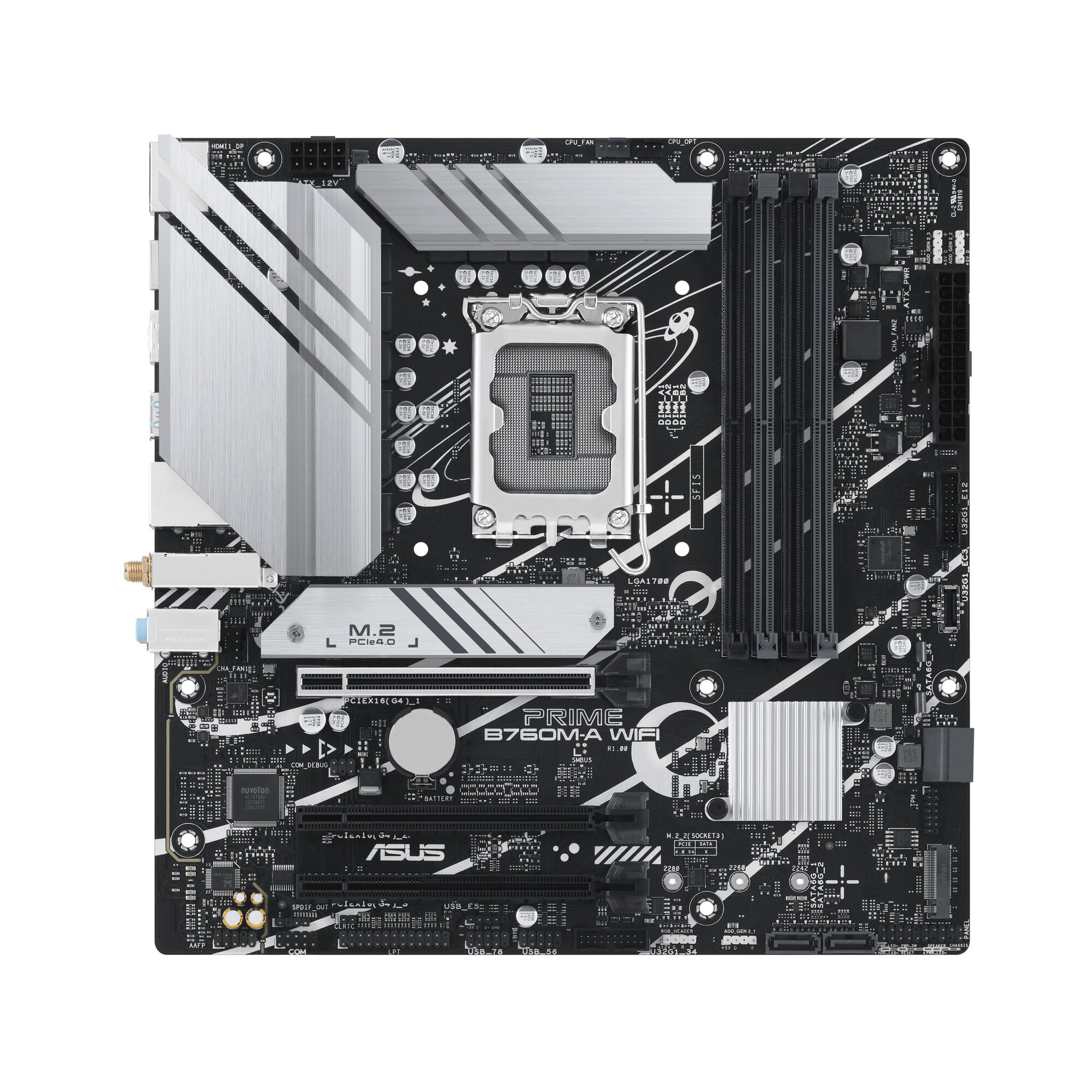 Материнская плата ASUS PRIME B760M-A WIFI LGA1700 mATX 4xDDR5 3xPCIEx16 2xM.2 DP 2хHDMI 2.5GLAN Wi-Fi 6 уц-2