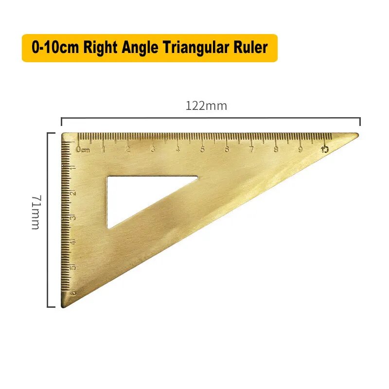 Медная латунная треугольная линейка 0-10 см Triangular Ruler A