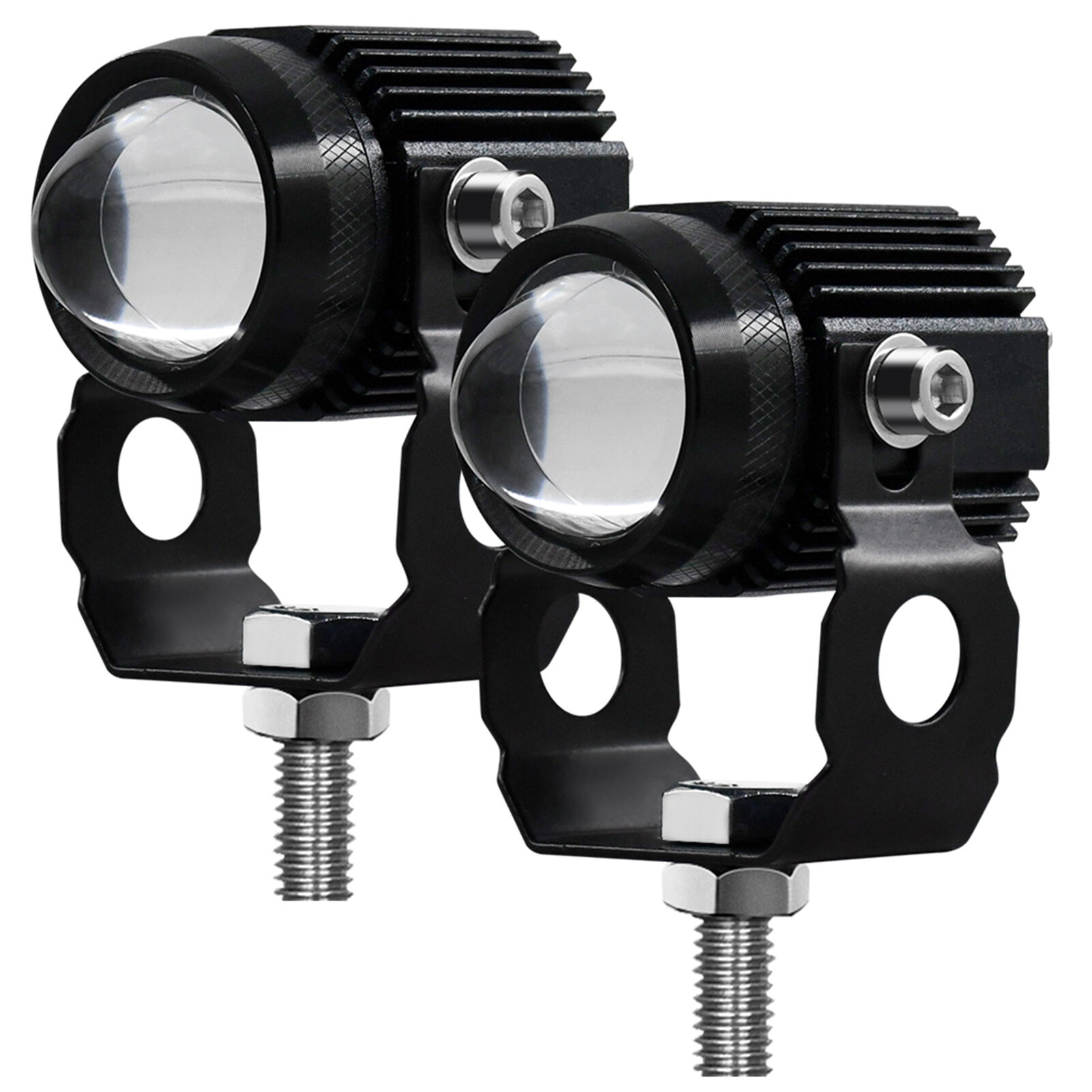 2 шт. светодиодные противотуманные фары для мотоцикла, двухцветные: белый 6000K, желтый 3000K, мощность 60 Вт, подходят для автомобилей, тракторов, грузовиков, квадроциклов, внедорожников и лодок.