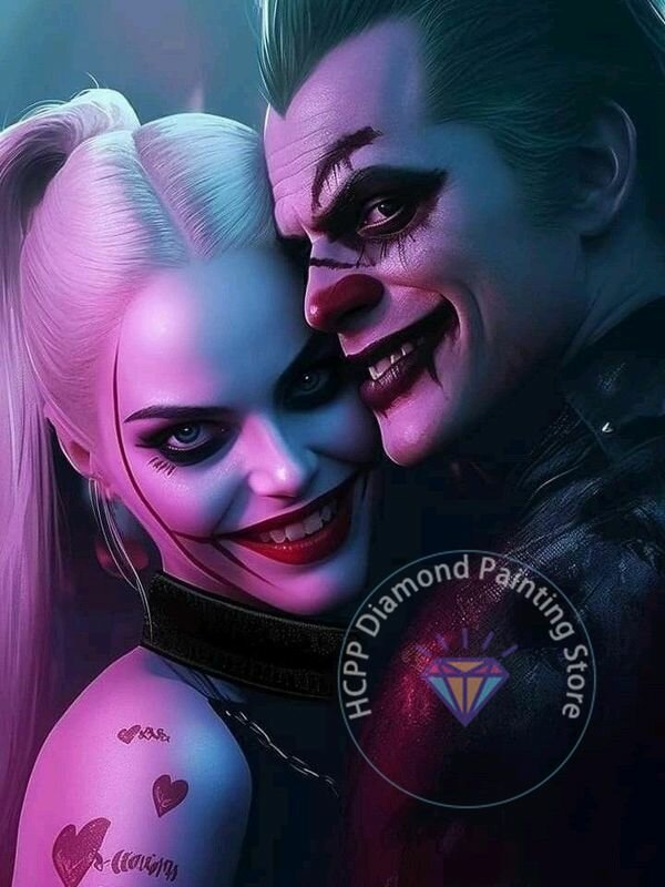 Алмазная мозаика без подрамнике"Harley Quinn Joker"40х50 Вышивка Живопись