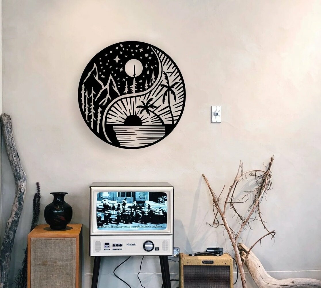 Панно/декор из дерева на стену Рассвет и закат