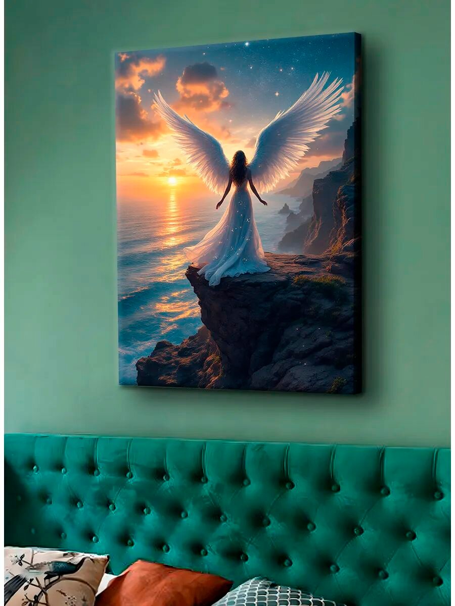 Картина "Ангел на закате", на стену 30х40см 1шт.