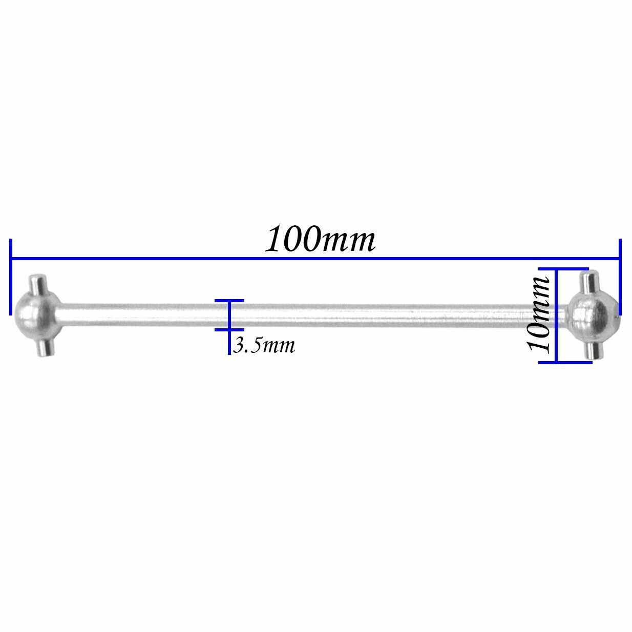 2 шт. / комплект стальных металлических приводных валов Общая длина костей собаки 61 мм 63 мм 70 мм 77 мм 84 мм 87 мм 89,5 мм 100 мм для деталей автомобиля HSP 1 / 10 RC (100MM)