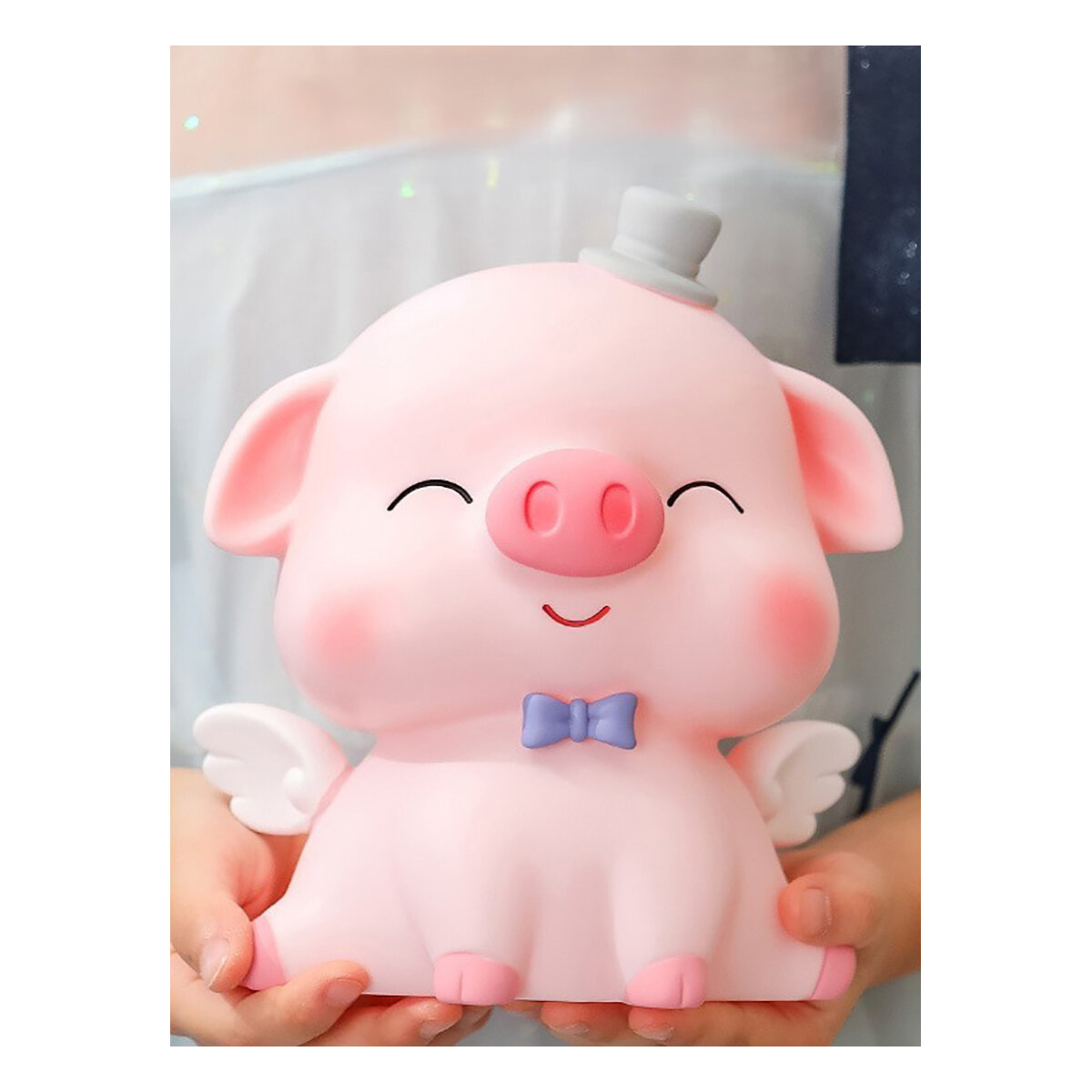 Angel pig hat Donut копилка розовая 12.5 х 12 х 5 см - декоративная керамическая копилка