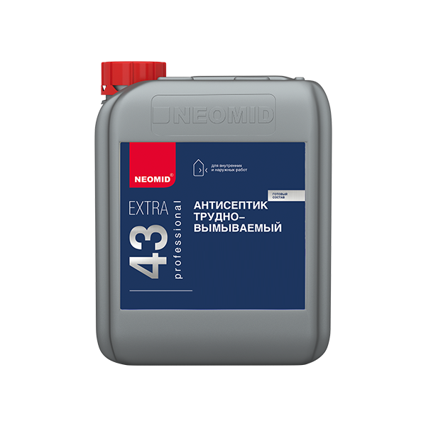Антисептик Трудновымываемый Neomid 43 Extra ECO 10л для Наружных и Внутренних Работ / Неомид 43 Экстра Эко.