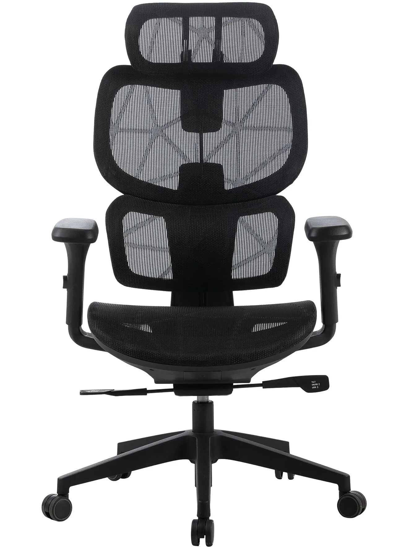 Кресло офисное Cactus CS-MC555-BK черный сетка с подголов. крестов. пластик пластик черный