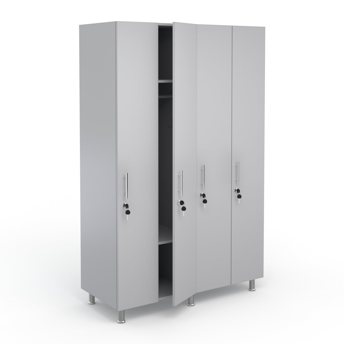 Шкаф для раздевалок 4х-секционный, Серый. Производитель товара - компания Westcom.