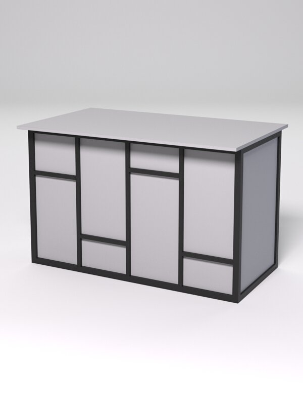 Стол рабочий офисный С-02А "стронг" в стиле лофт декор №3, Серый