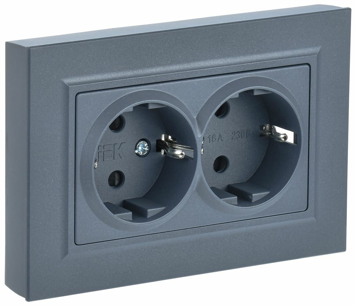 IEK BRITE Роз. 2-я с заземлением/ш 16А в сб. РСш12-3-БрМ мар, BR-R24-16-K35-F