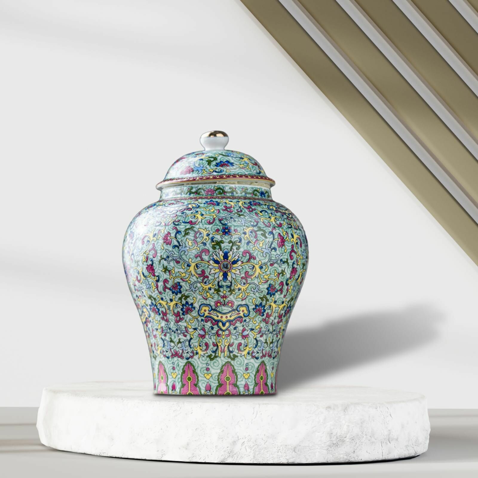 Керамическая ваза для имбирной банки с крышкой 13.5cmx19.5cm