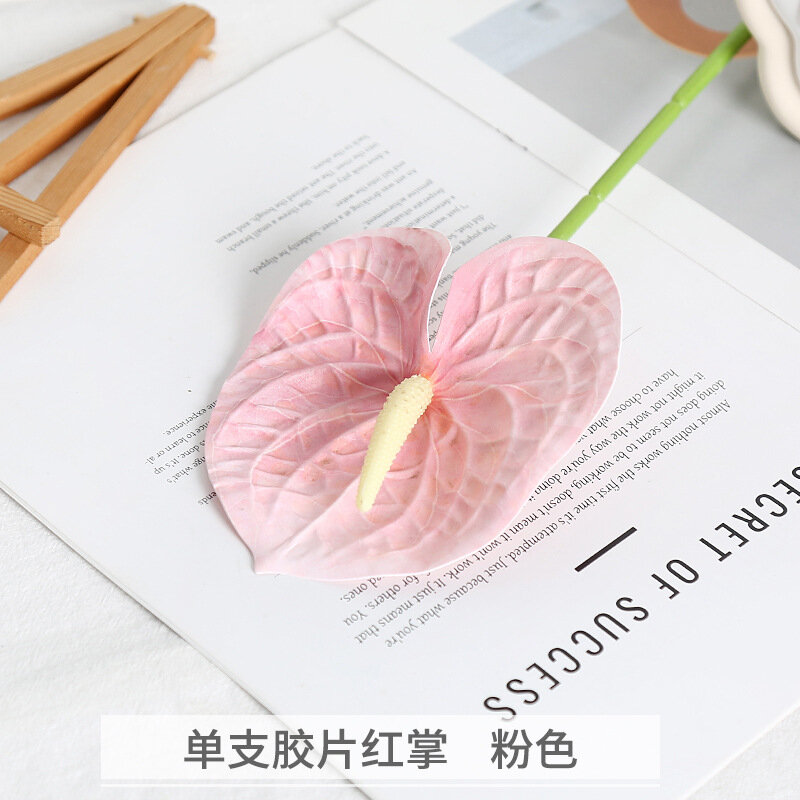 Искусственная пальма, имитация антуриума, 3D печать, фетровая пленка, розовая