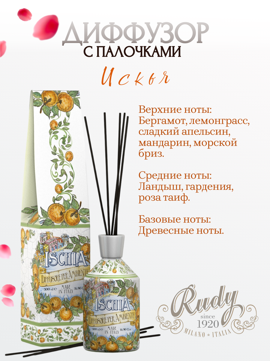 Rudy / Art Edition Диффузор с палочками 250мл Искья / Ischia