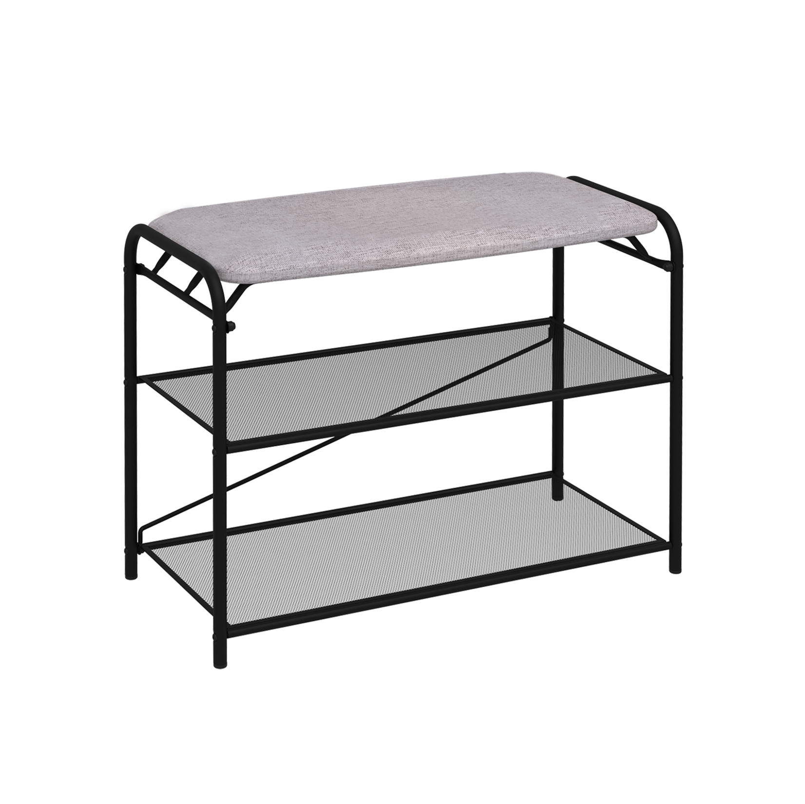Подставка для обуви "Гранада 23", 2 полки+сиденье, 65*30*50см, Графит