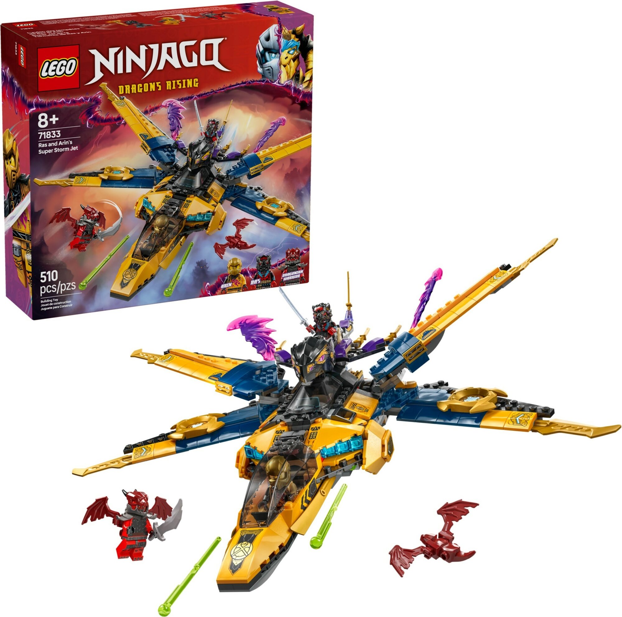 Конструктор LEGO Ninjago 71833 Реактивный супергромовой самолёт Раса и Арина, 510 дет.