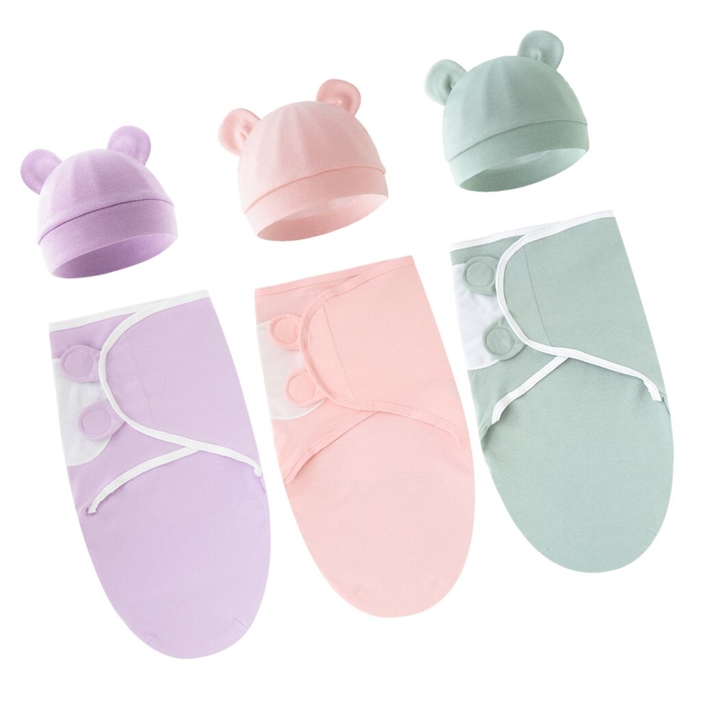 Улучшенный спальный мешок для младенцев с шапочкой 0-12 месяцев