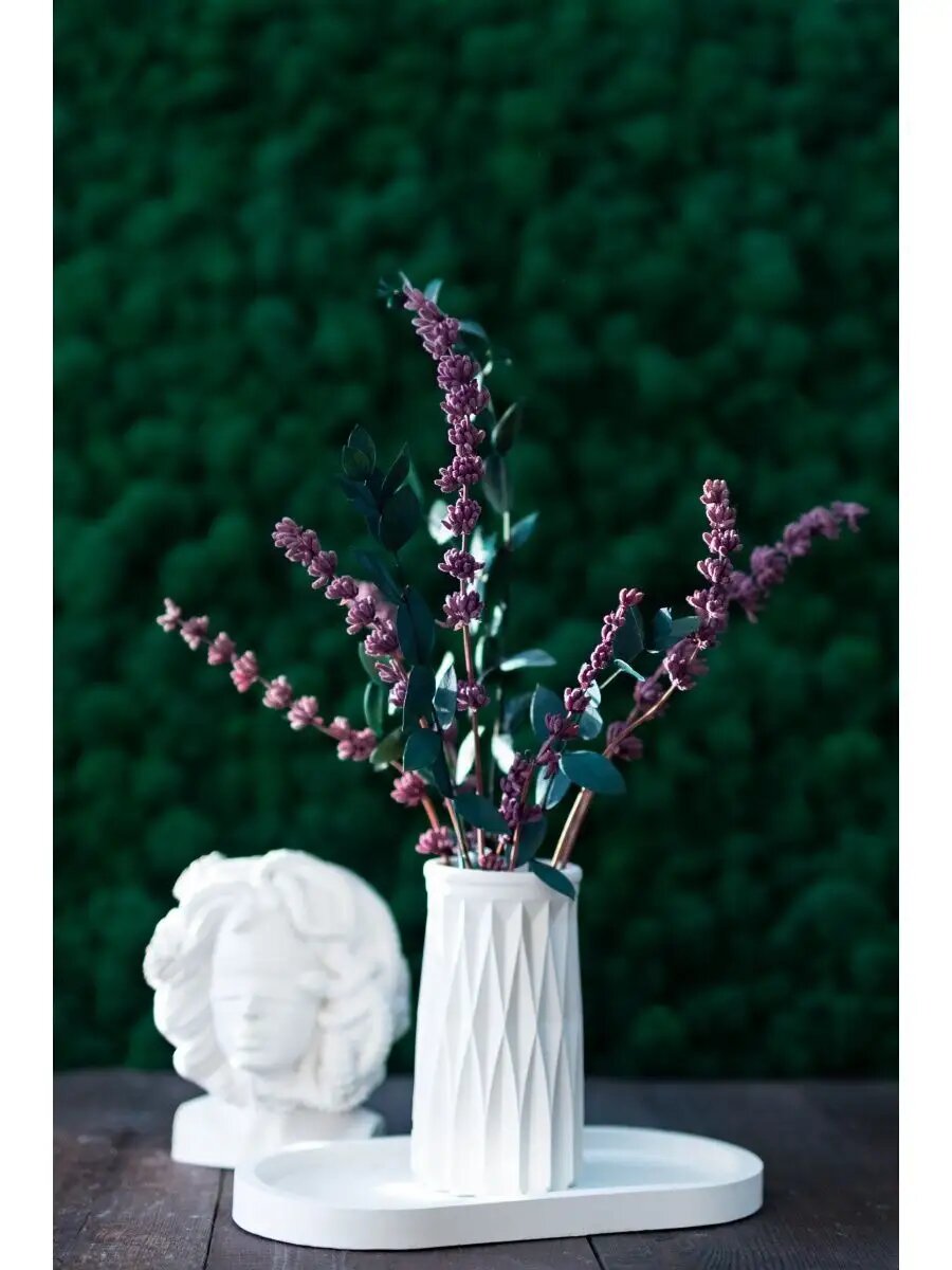 Кашпо StabFlora "Горгона", с вазой, гипс, настольная композиция