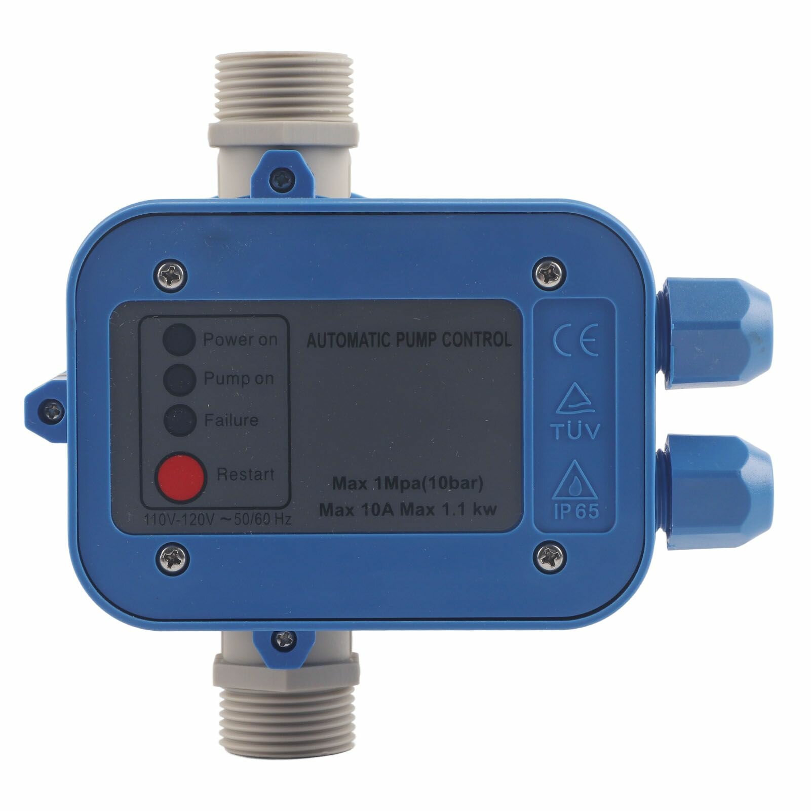 Контроллер насоса воды IP65 водонепроницаемый высокой твердости корпус ABS интеллектуальный выключатель давления водонагнетатель 110 120V (0.75KW)