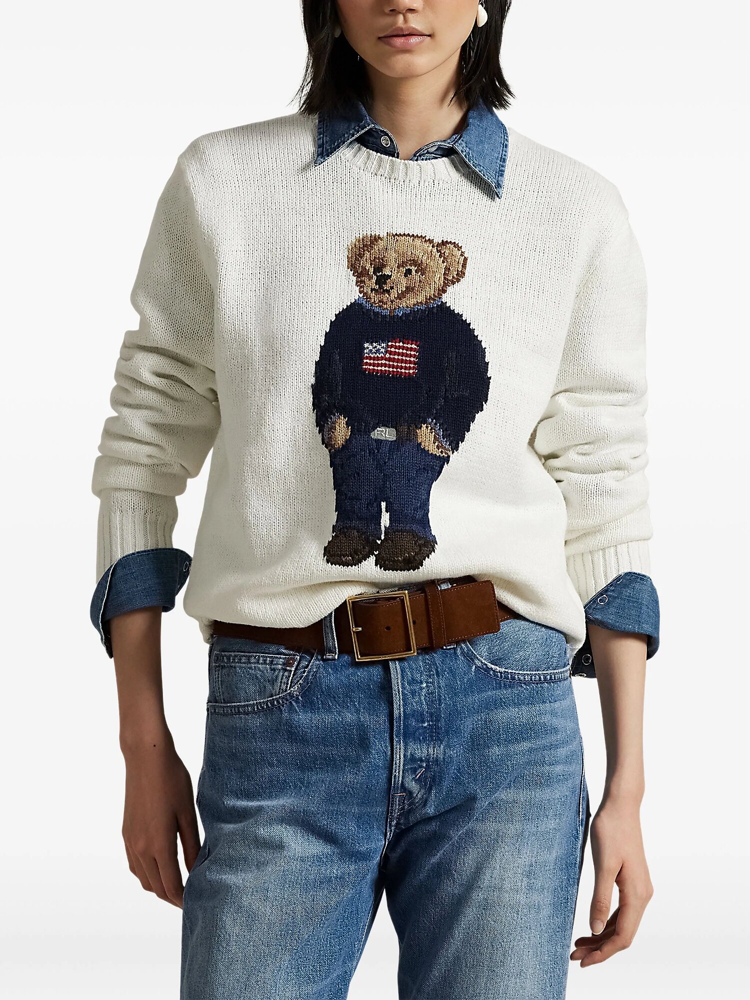 Свитер Polo Ralph Lauren Polo Bear, размер 52, , white — фото 1
