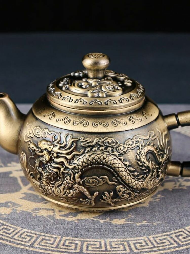 Дракон и феникс китайский чайник, домашнее заваривание чая, бронзовый чайный набор высокого класса