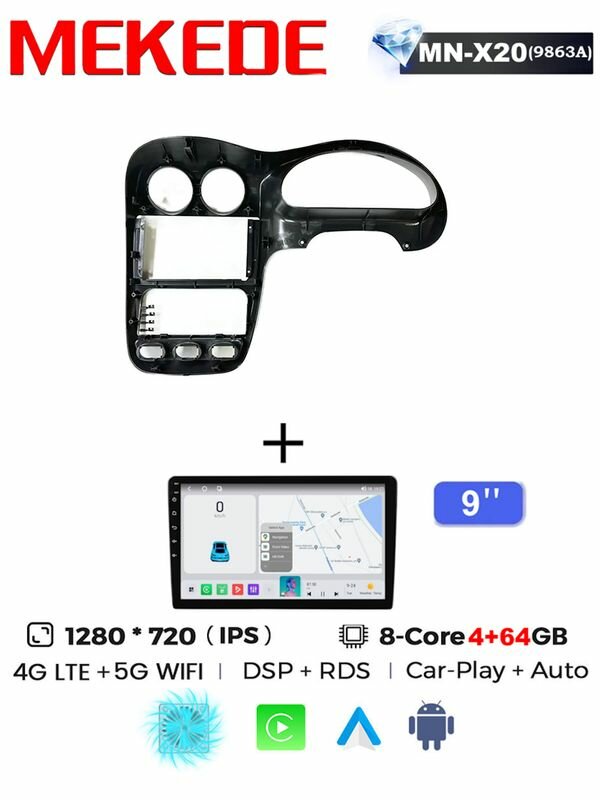 Магнитола 9" Mekede MN X20 Pro 4/64 Gb Daewoo Matiz 2000-2015 carplay