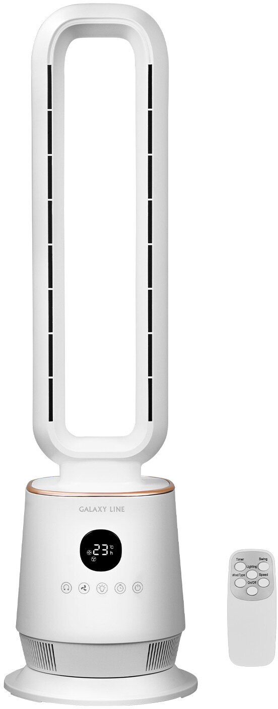 Вентилятор GALAXY LINE GL8111, безлопастной, напольный, белый, пластик